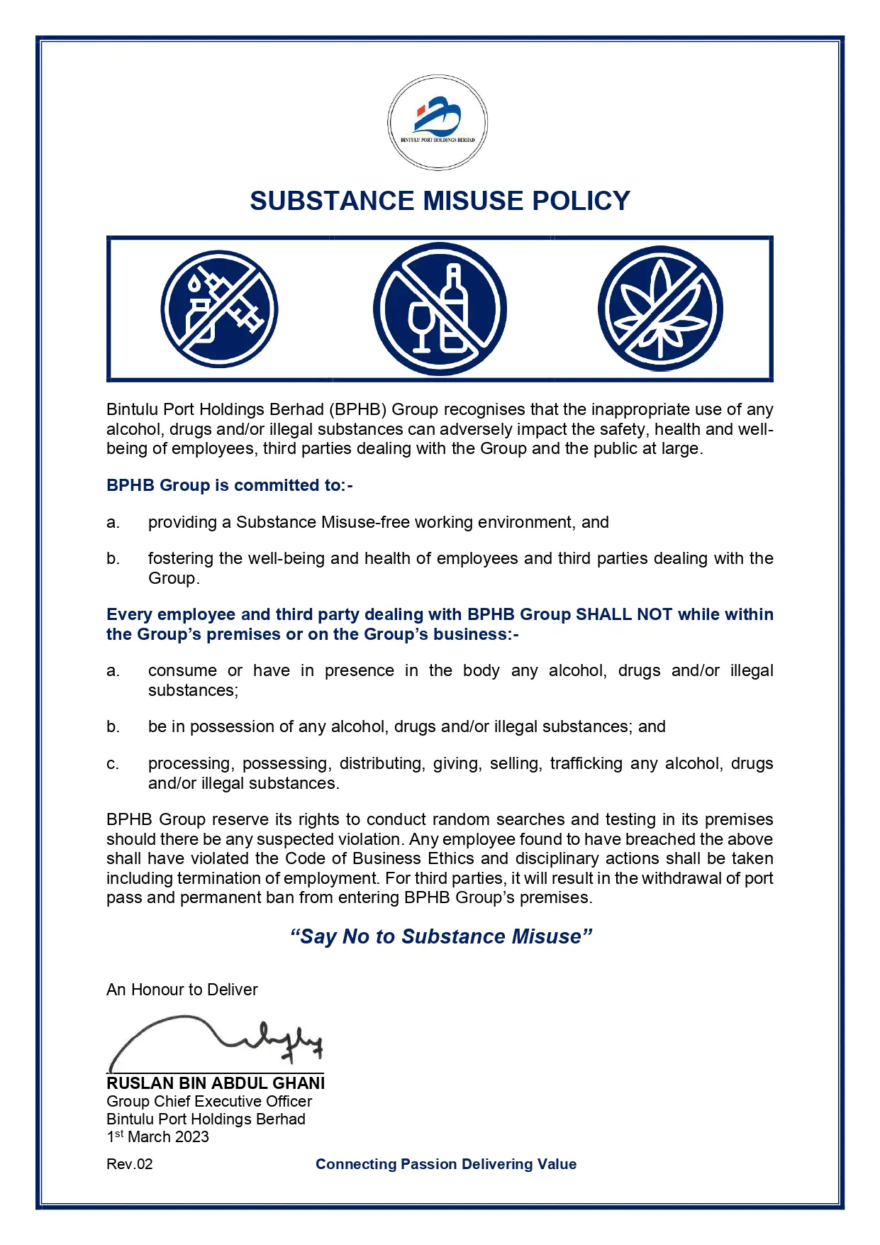 Policies | Bintulu Port Holdings Berhad