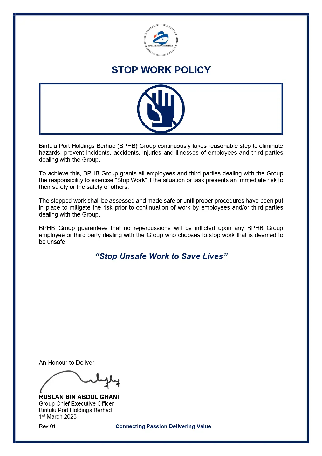 Policies | Bintulu Port Holdings Berhad