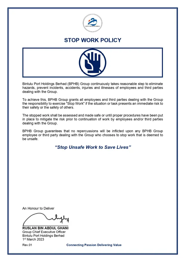 Policies | Bintulu Port Holdings Berhad